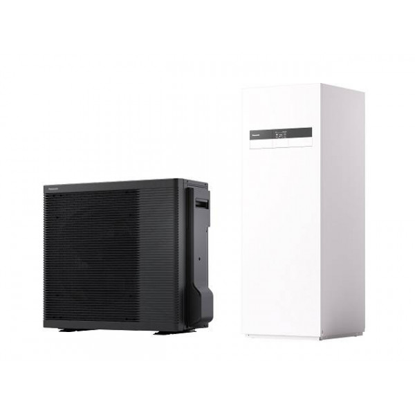 Panasonic Aquarea LT 9kW 230V, R32 Luftwärmepumpe Split mit Kombi-Hydromodul 185 Liter